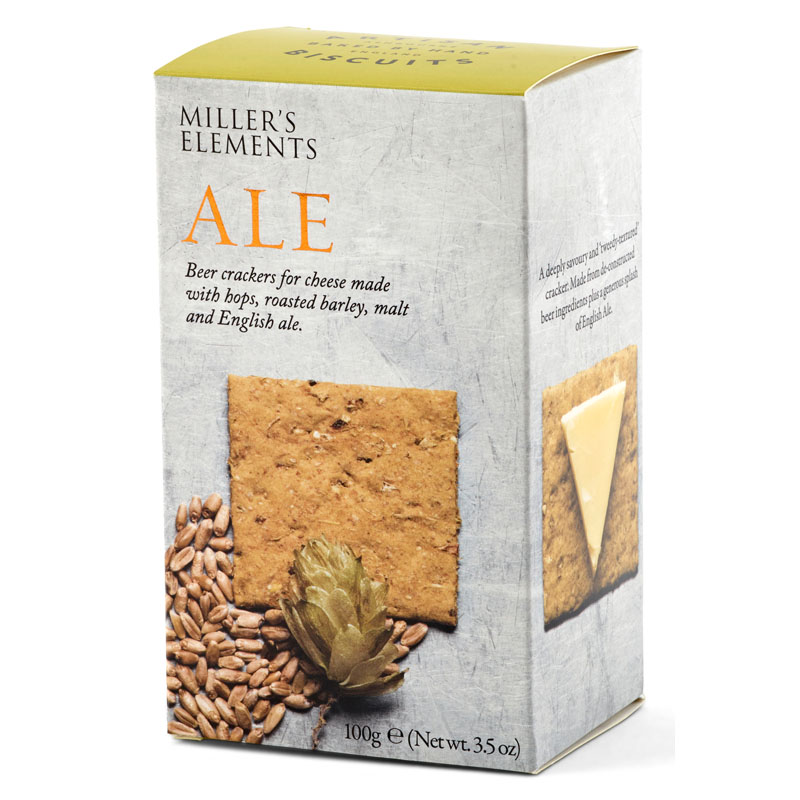 Crackers Ale de Cerveja Millers Elements Artisan Biscuits 100g