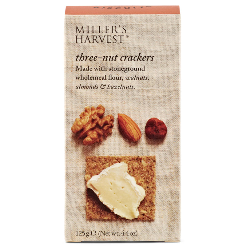 Artisan Biscuits Millers Harvest Three-nut Crackers 125g